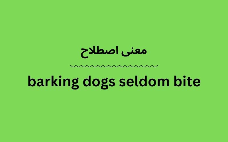 معنی barking dogs seldom bite چیست؟ - زبانشناس