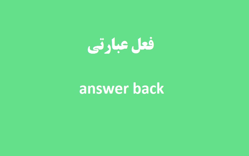 کاربرد و معنی answer back چیست؟ - زبانشناس